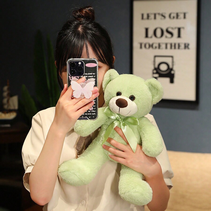 1pc 35CM 8 Colors Kawaii Ribbon Bear Plush Toys Lovely Colorful Teddy ...