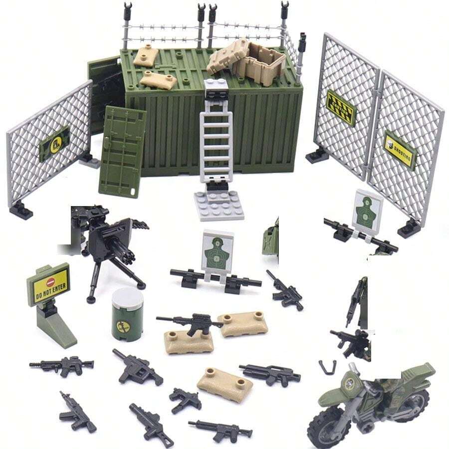 On Sell Building Blocks Military- Base Kids Play Set Container Command ...