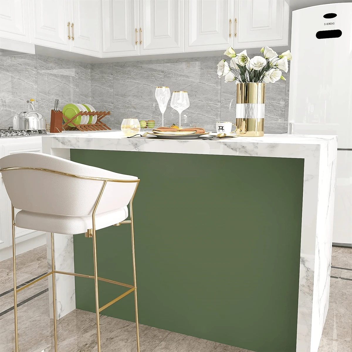 ucdfi 1 Roll Matte Frosted Contact Paper, PVC Waterproof & Grease-Proof ...