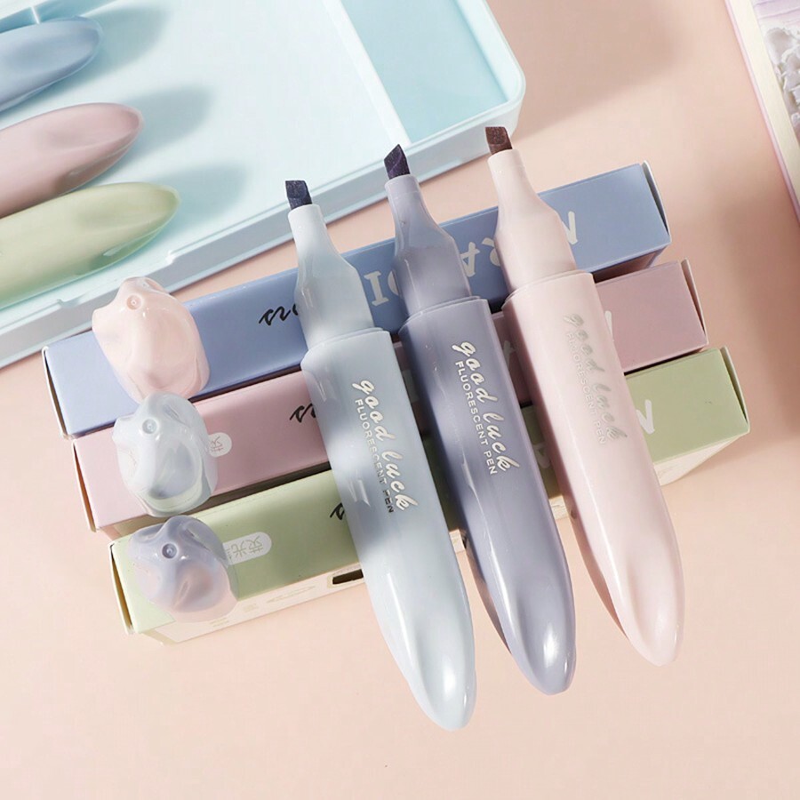 4-Color Soft Head Highlighter High Color Gradient Color Students' Hand ...