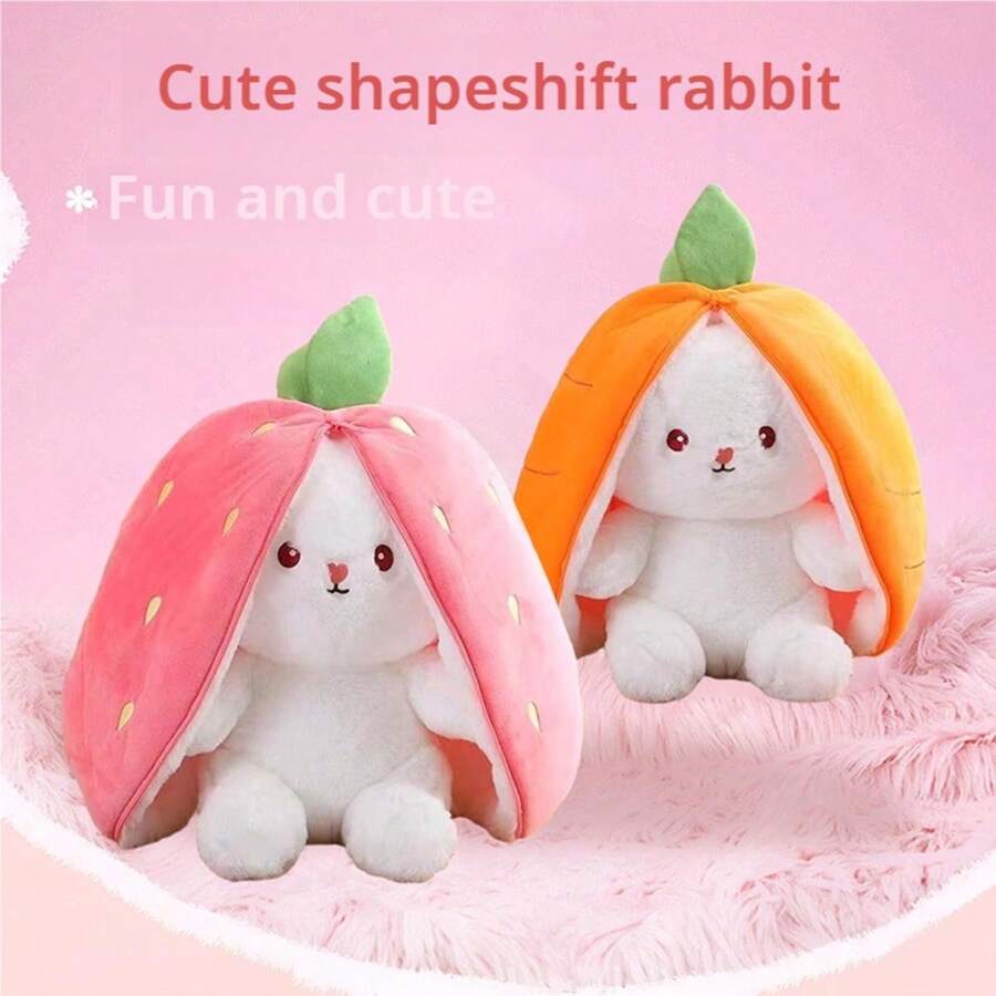 1 Pc 18cm Radish Rabbit Strawberry Rabbit Toys Soft Cute With Drooping ...