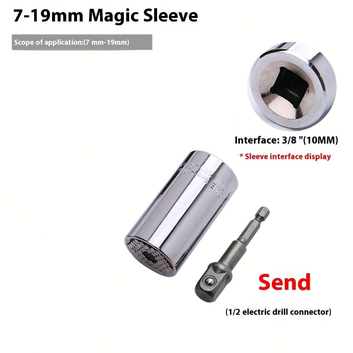 (7-19mm) Socket Set Universal Wrench, Multi-Functional Universal Magic ...