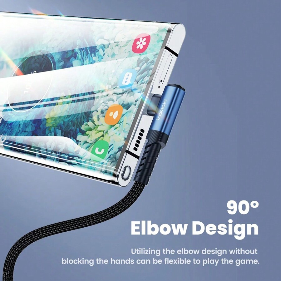 Toocki 2 In 1 Elbow USB Cable PD 60W Fast Charging Type C To Type C ...