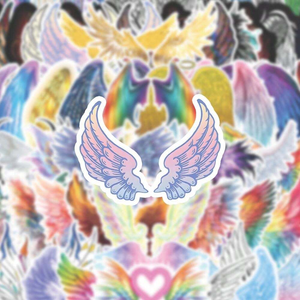 60 Angel Wings Stickers Vinyl Waterproof Stickers Notebook Phone ...
