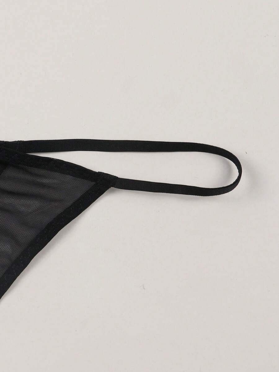 Plus Size Womens Sexy Half See Through Panties With Slogan And Heart Print Design Shein Usa 