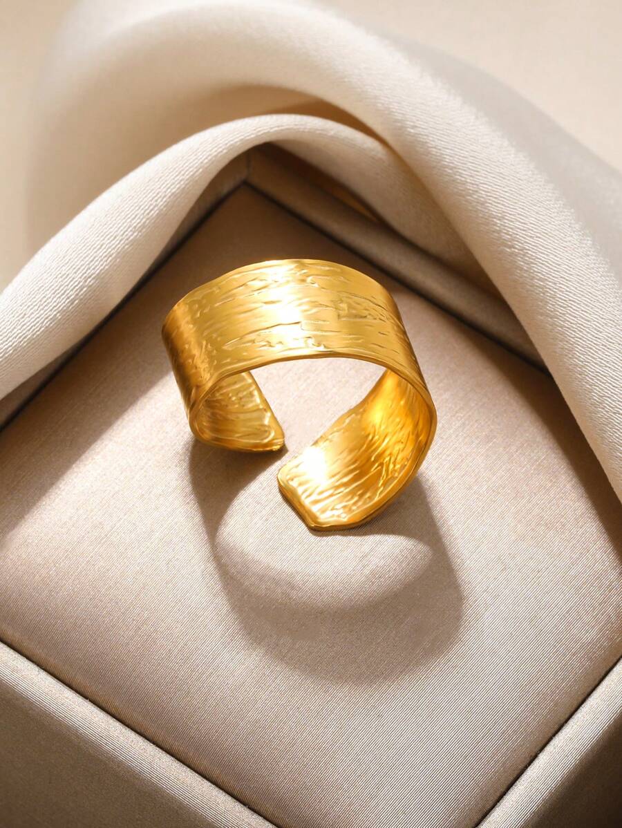 Simple Gold Women Jewelry Stainless Steel With Irregular Texture ...