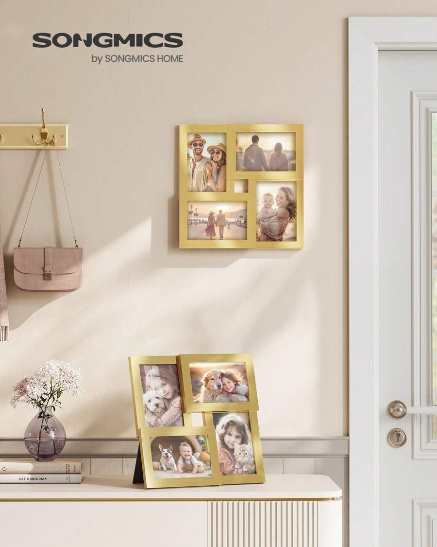 SONGMICS Collage Picture Frames, 4 Frames For 4x6 Photos, Collage Photo ...