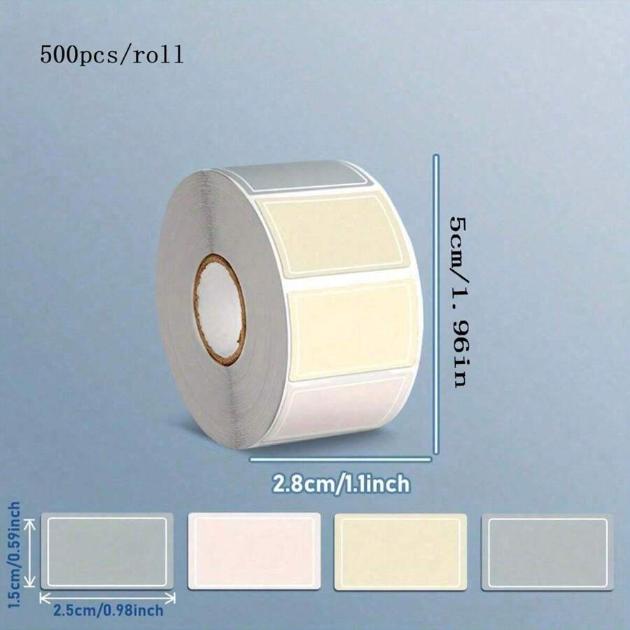 1 Roll (500 Sheets) Colored Label Stickers In Modern And Minimalist ...