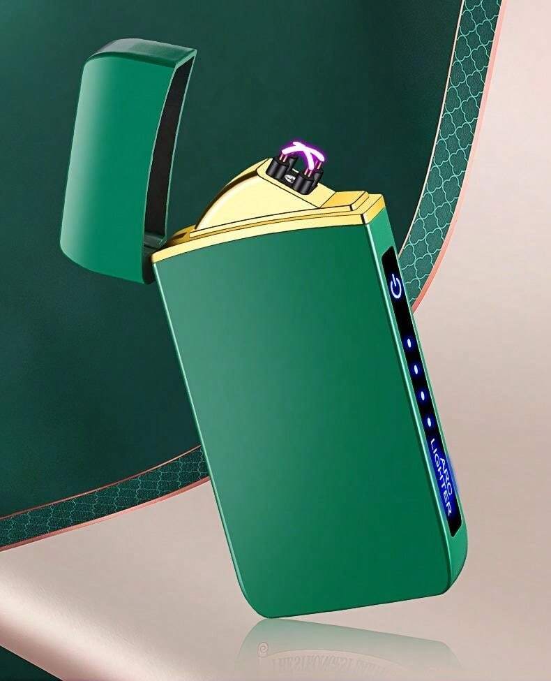 New Touch Sensing Metal Electric Outdoor Windproof Lighter Dual Arc ...