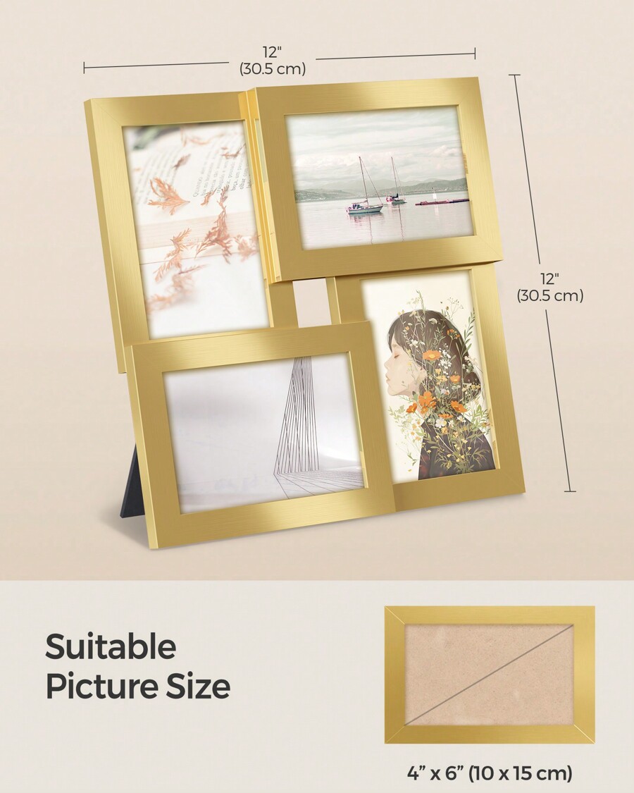 SONGMICS Collage Picture Frames, 4 Frames For 4x6 Photos, Collage Photo ...