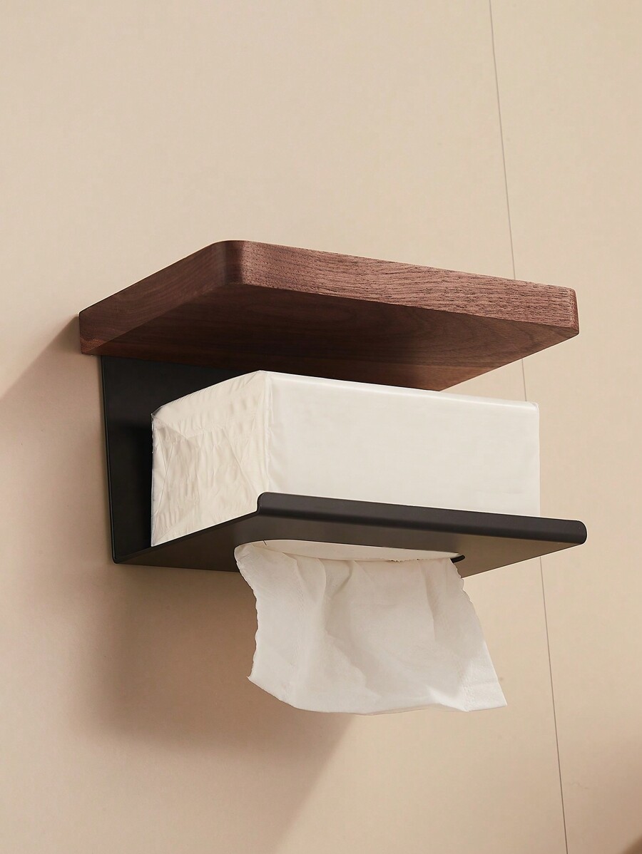 Toilet Paper Holder With Mobile Phone Shelf, Wall Mounted Tissue Roll ...