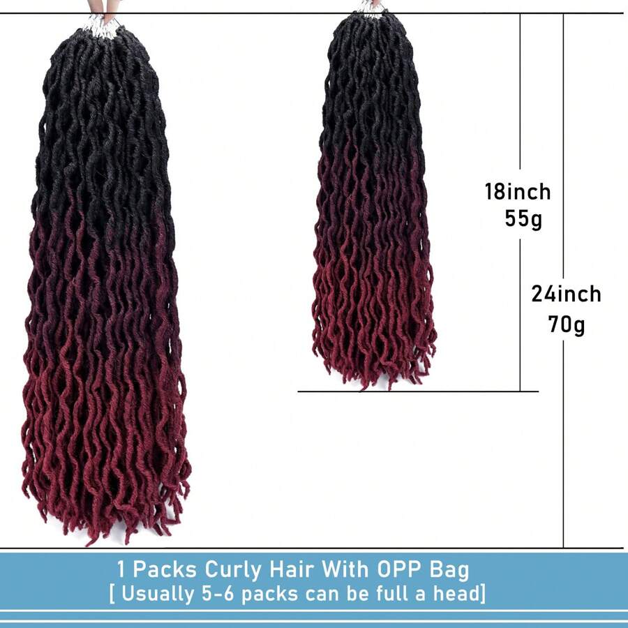1 Packs Multicolor Soft Locs Synthetic Crochet Hair Pre Looped ,18 Inch ...