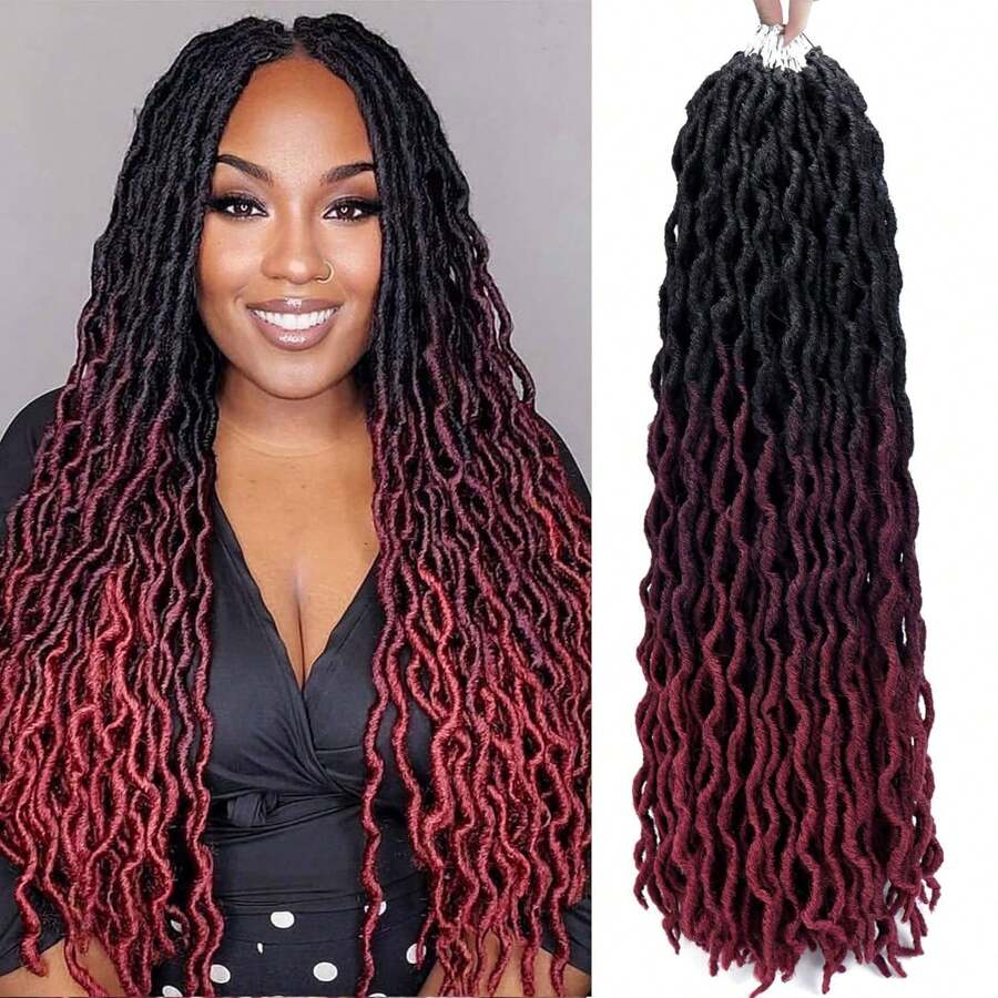 1 Packs Multicolor Soft Locs Synthetic Crochet Hair Pre Looped ,18 Inch ...