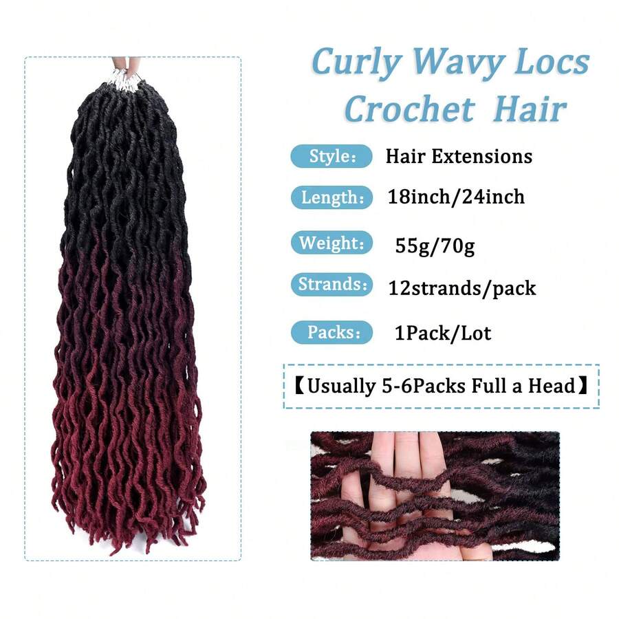 1 Packs Multicolor Soft Locs Synthetic Crochet Hair Pre Looped ,18 Inch ...