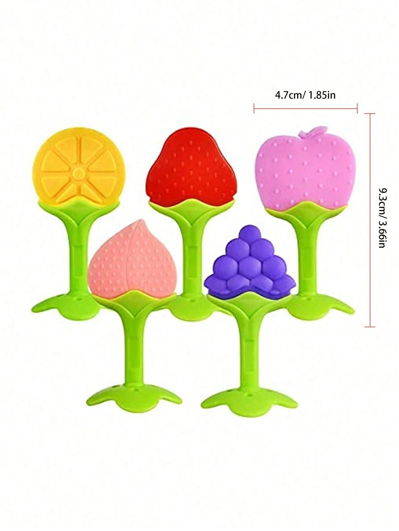 7Pcs/Set Baby Teething Toys Silicone Fruit Shape Teethers Freezer Safe ...