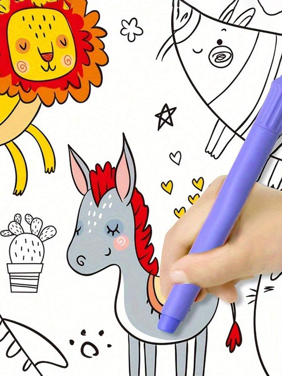 3pcs Coloring Scroll Drawing Paper For Toddlers, DIY Hand-Painted ...