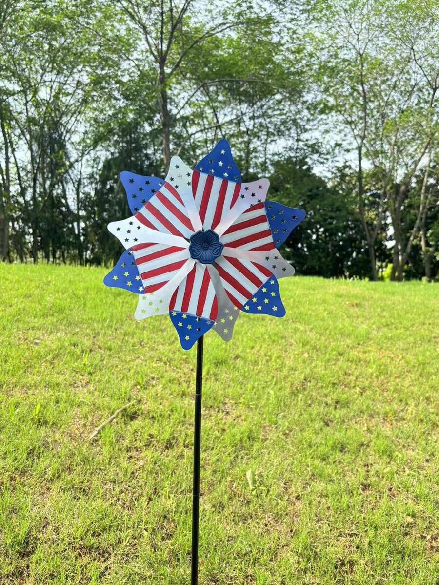 American Flag Wind Spinner - Outdoor Metal Yard Spinner - Outdoor ...