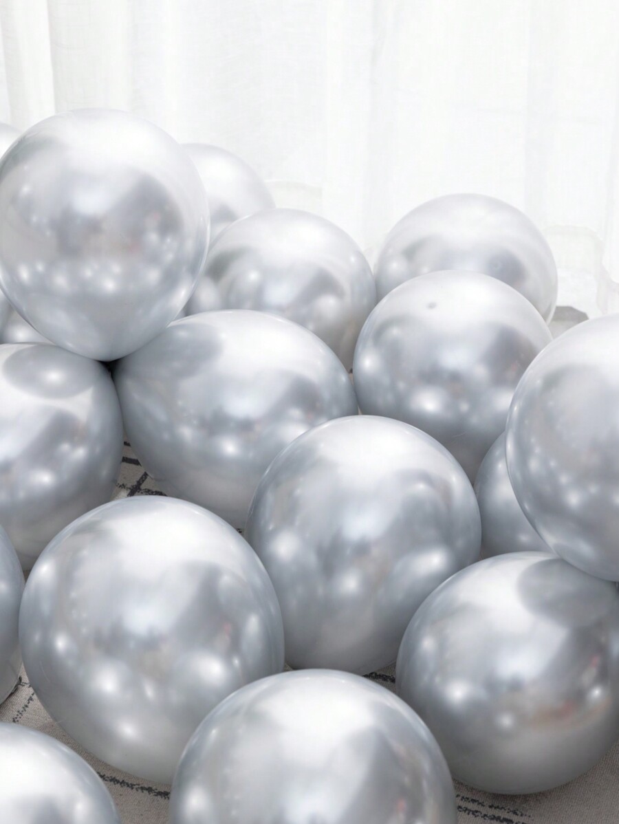 30/50/100pcs,5inch Metallic Silver Balloons, Silver Balloons For ...