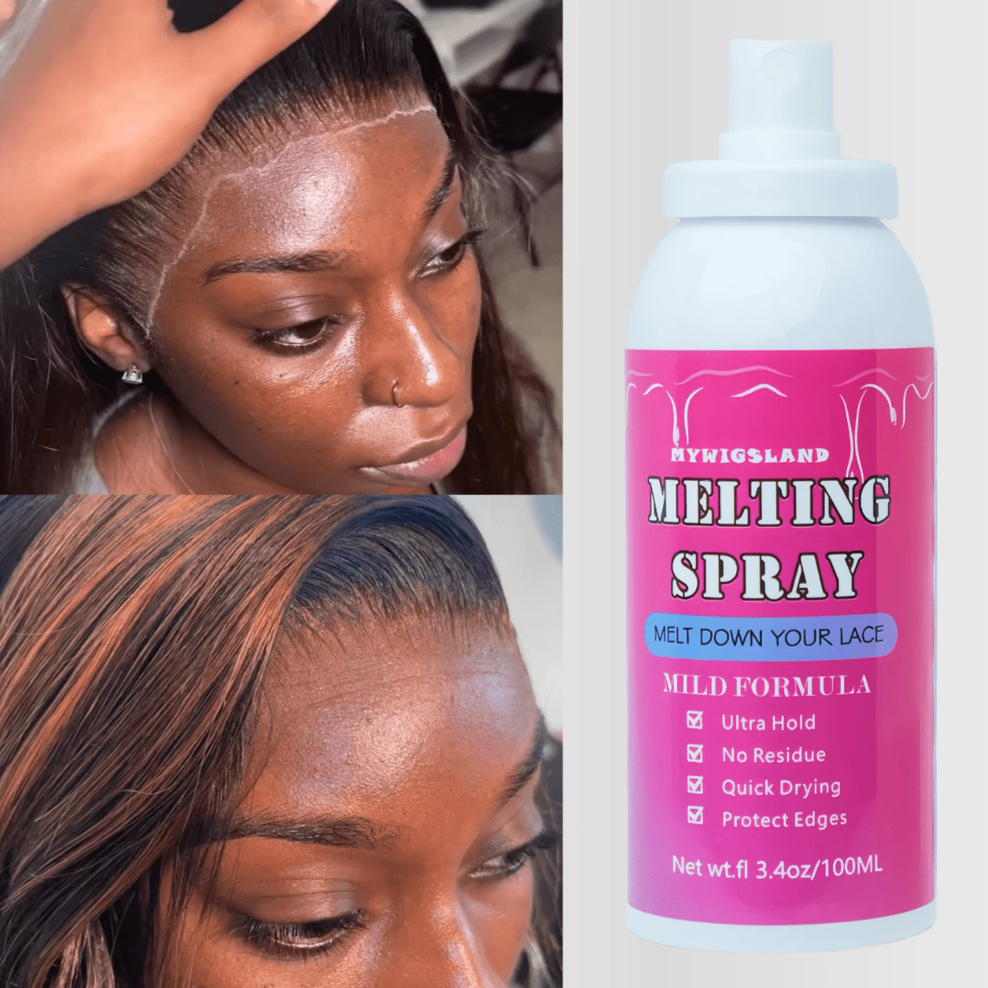 Strong Hold Waterproof Lace Glue & Lace Melting Spray For Securing Wig ...