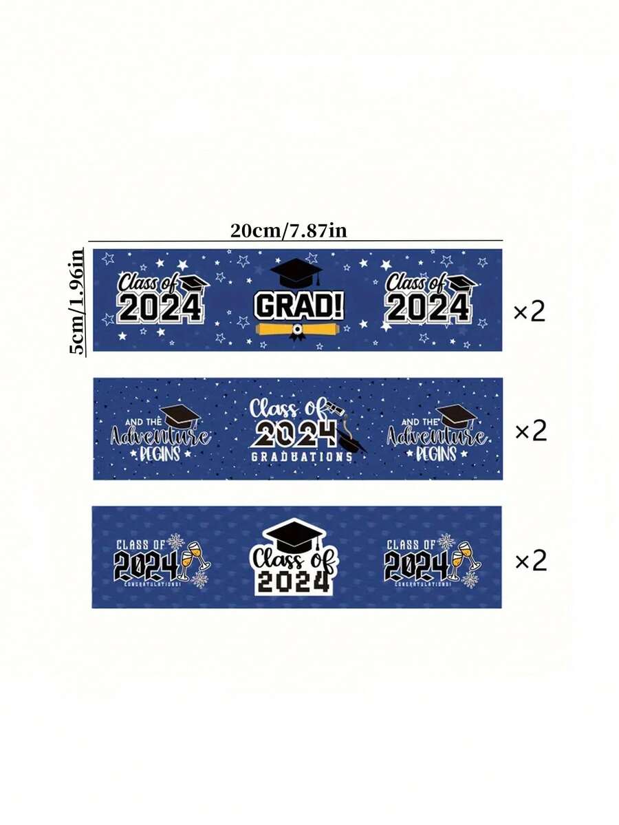 6 Sheets Graduation Mineral Water Stickers, Graduation Party Waterproof ...