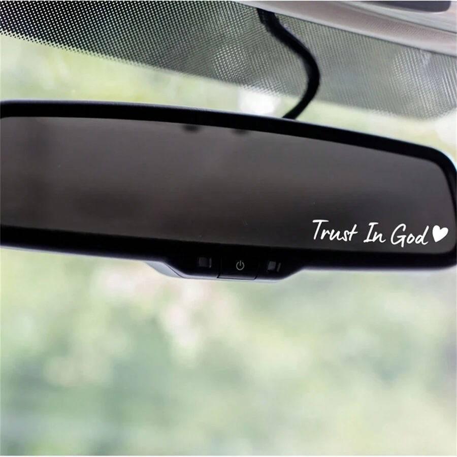 Trust In God Mirror Decal, Car Decals For Women, Faith Mirror Decal ...