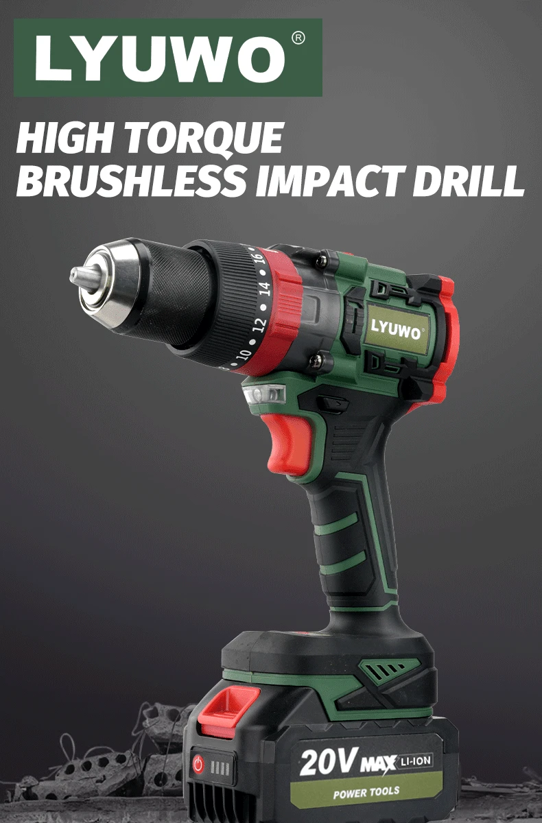 LYUWO Perceuse électrique portative LYUWO 76N.M, perceuse à percussion ...
