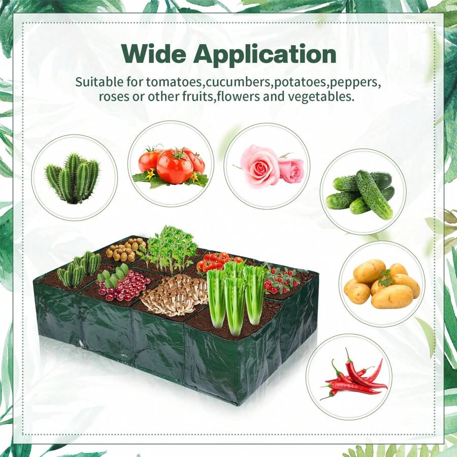 35-Gallon Raised Garden Bed, Rectangular Planting Bed With 6 Divided ...