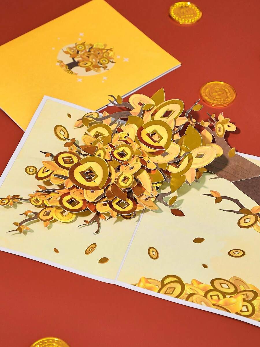 1pc Chinese Money Tree Greeting Card, Funny Greeting Card, Chinese ...