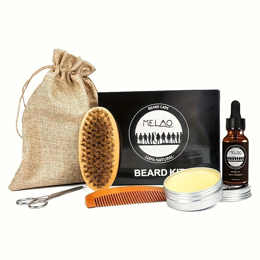 MELAO Beard Oil And Bread Balm With Bread Shaper Beard Grooming Kit Set ...
