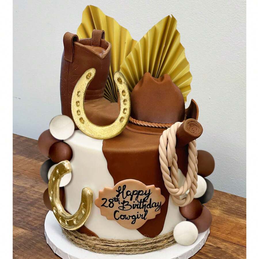 RGT Cowboy Rodeo Cake Topper Cowboy Western Cake Decorations Cowboy Hat ...