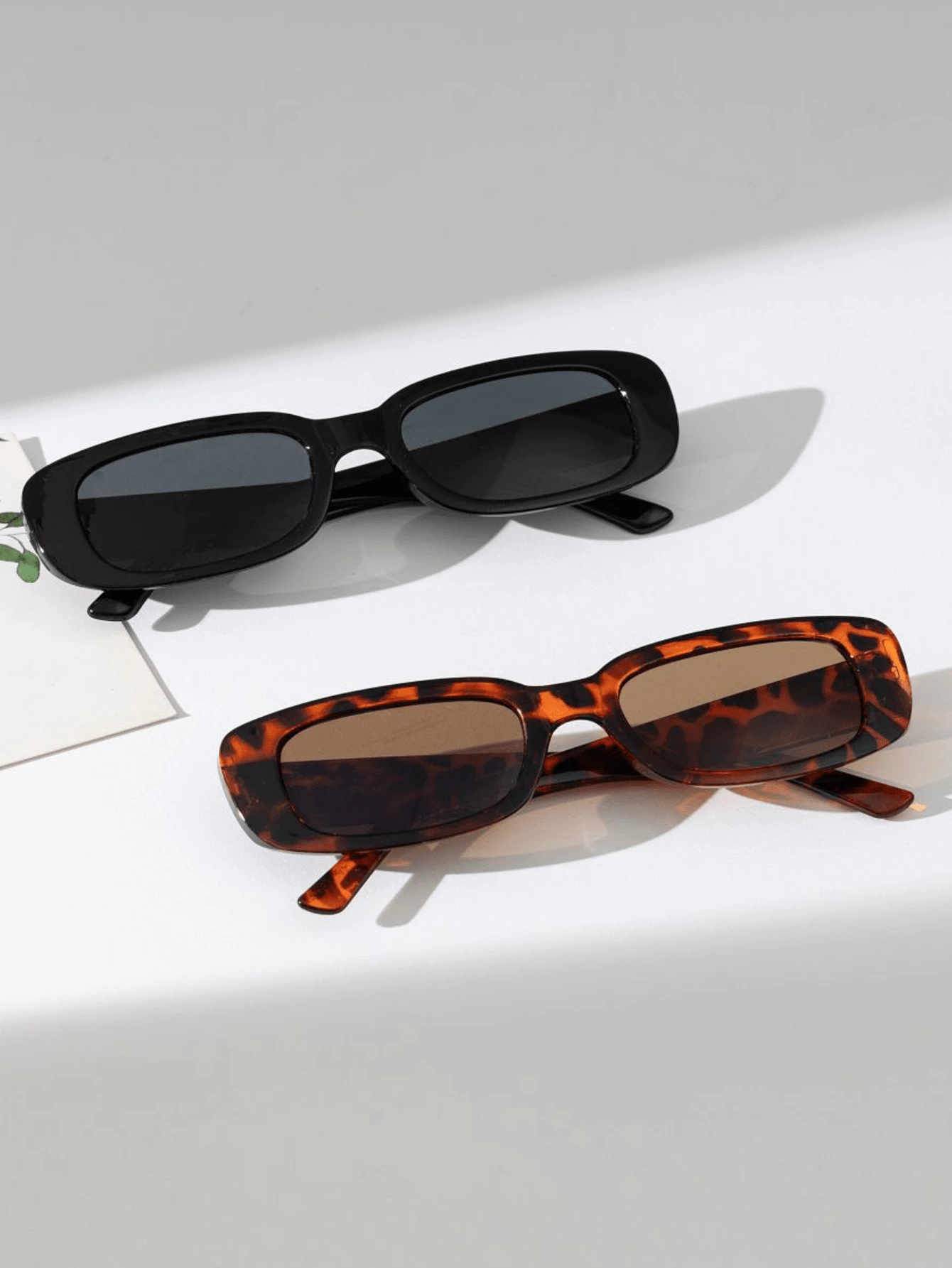 2 Pack Rectangular Sunglasses Women's Retro Glasses Y2K Retro Fashion ...