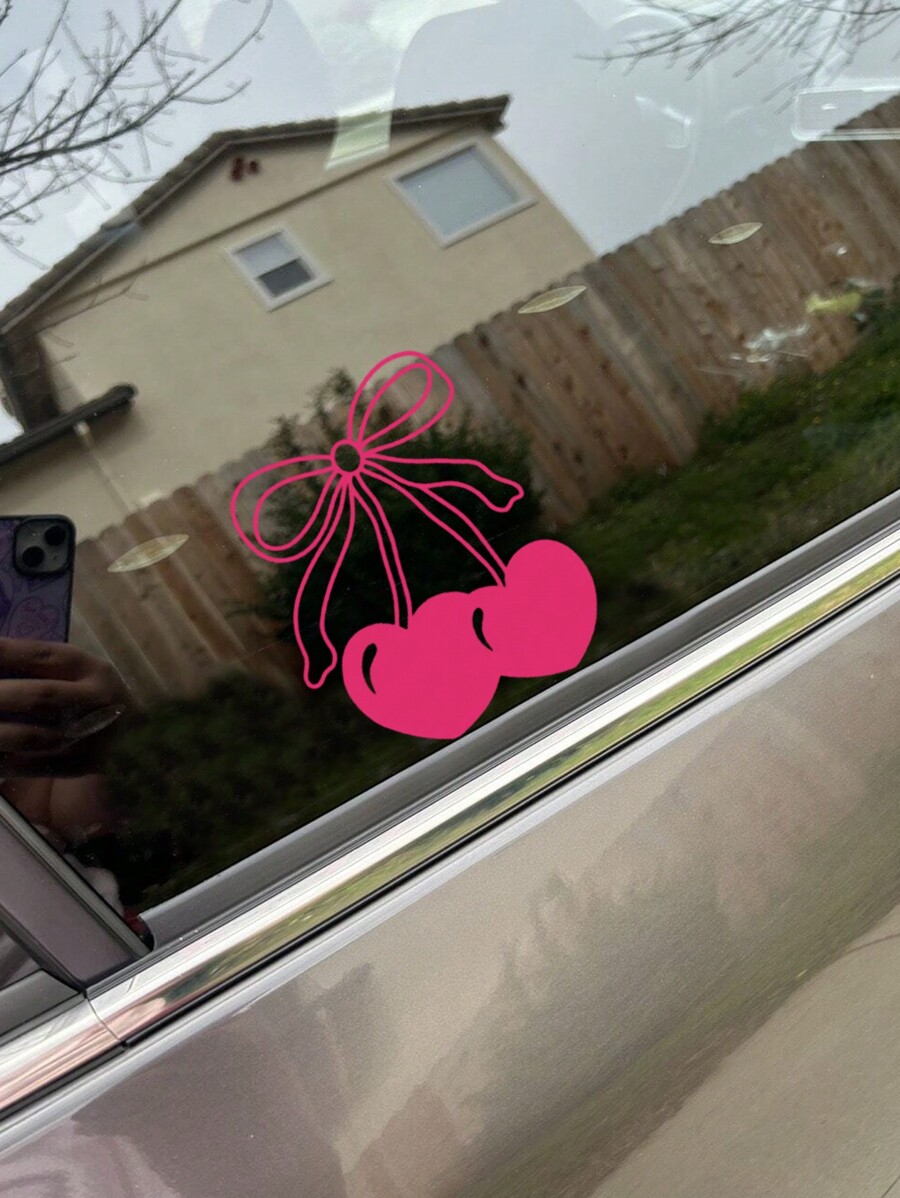 Girly Cherry Bow Decal-แก๊สไวนิลDecalรถสติกเกอร์สติกเกอร์หน้าต่างรถ ...