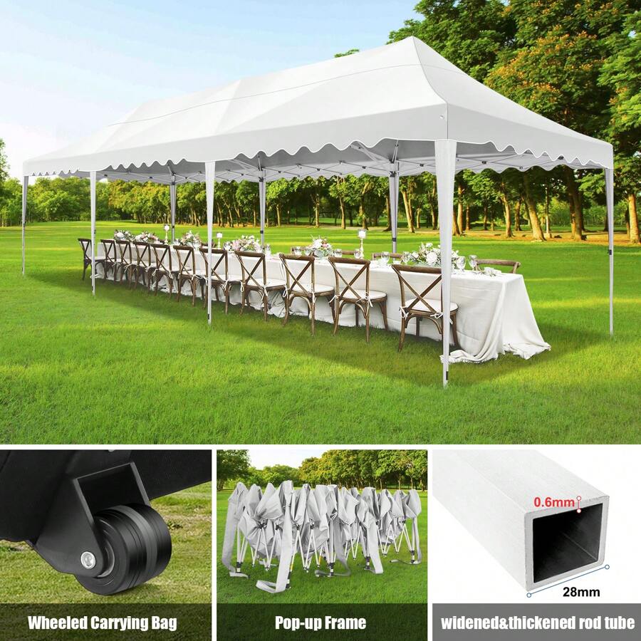 HEKA Canopy Tent 10x30 Party Tent With 8 Sidewalls, Waterproof Portable ...