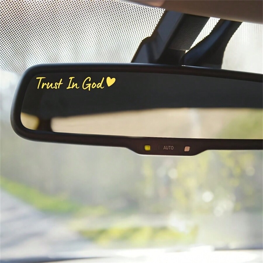 Trust In God Mirror Decal, Car Decals For Women, Faith Mirror Decal ...