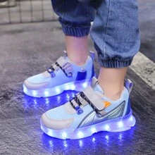 Aufladbarer Kinderschuh mit LED Beleuchtung, bunte LED Sneaker für ...