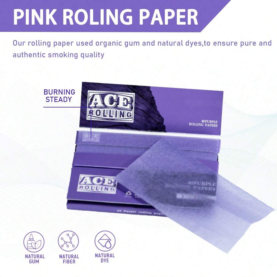 Rolling Papers, Purple Rolling Paper 1 1/4 Cigarette Rolling Papers-Unbleached Rolling Papers ...