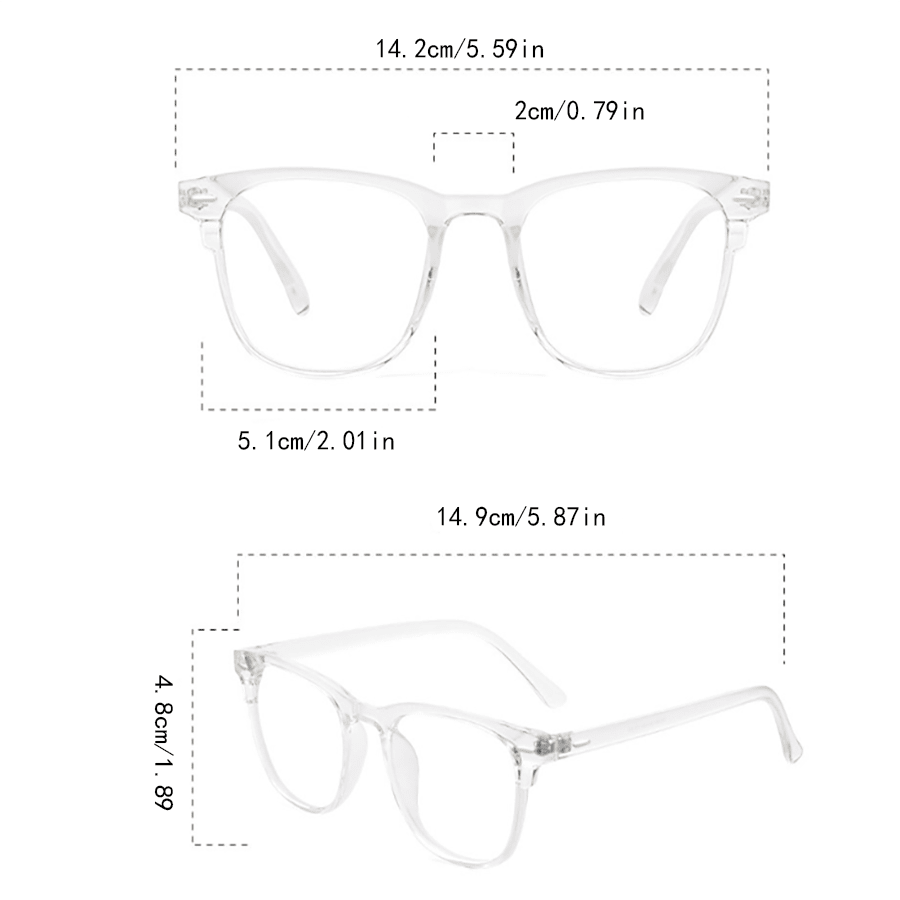 1PC Transparent Computer Glasses Frame, Women's And Men's Anti Blue ...