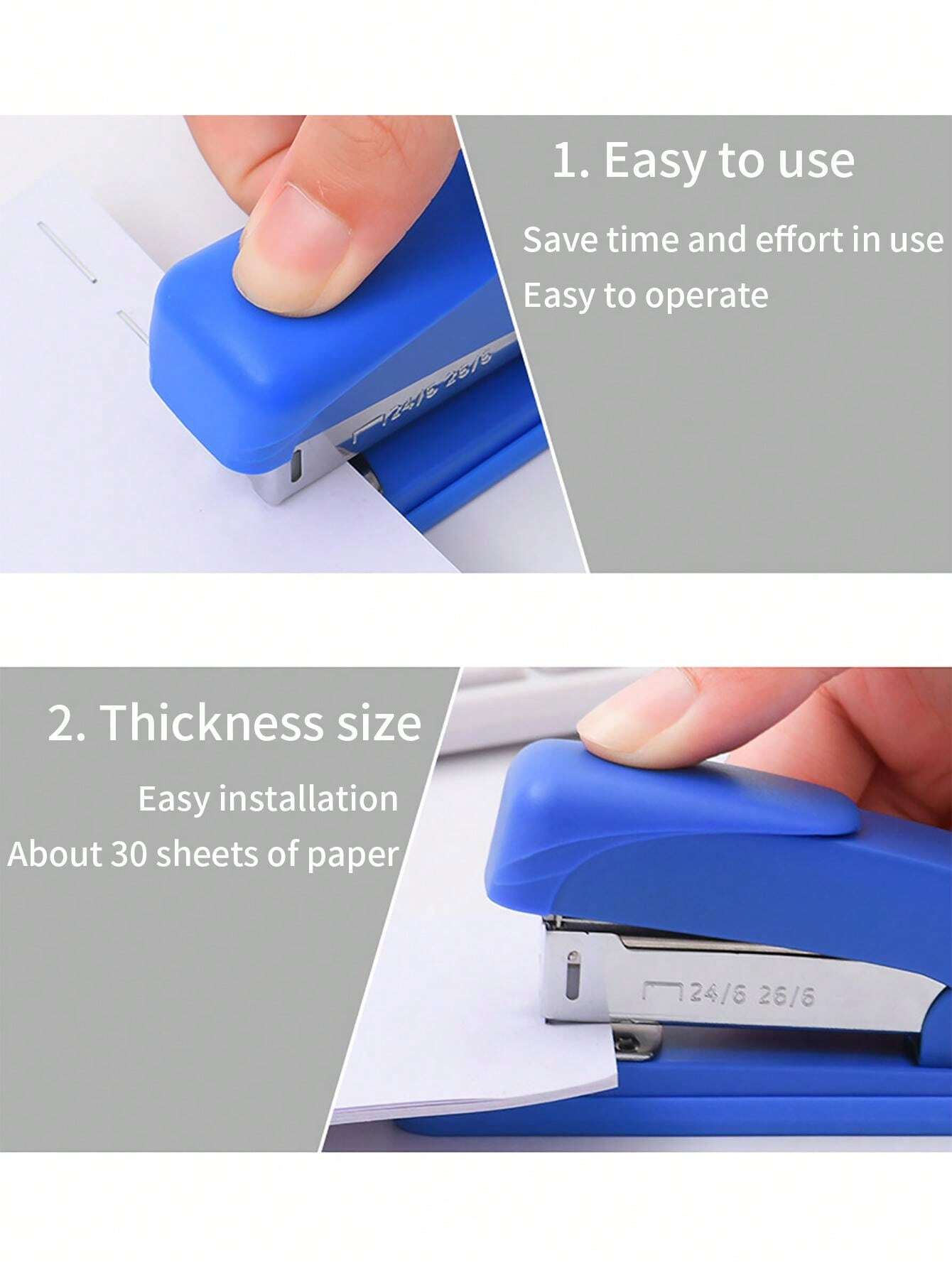 1pc Simple Solid Portable Stapler, Capable Of Stapling 50 Pages, Black ...