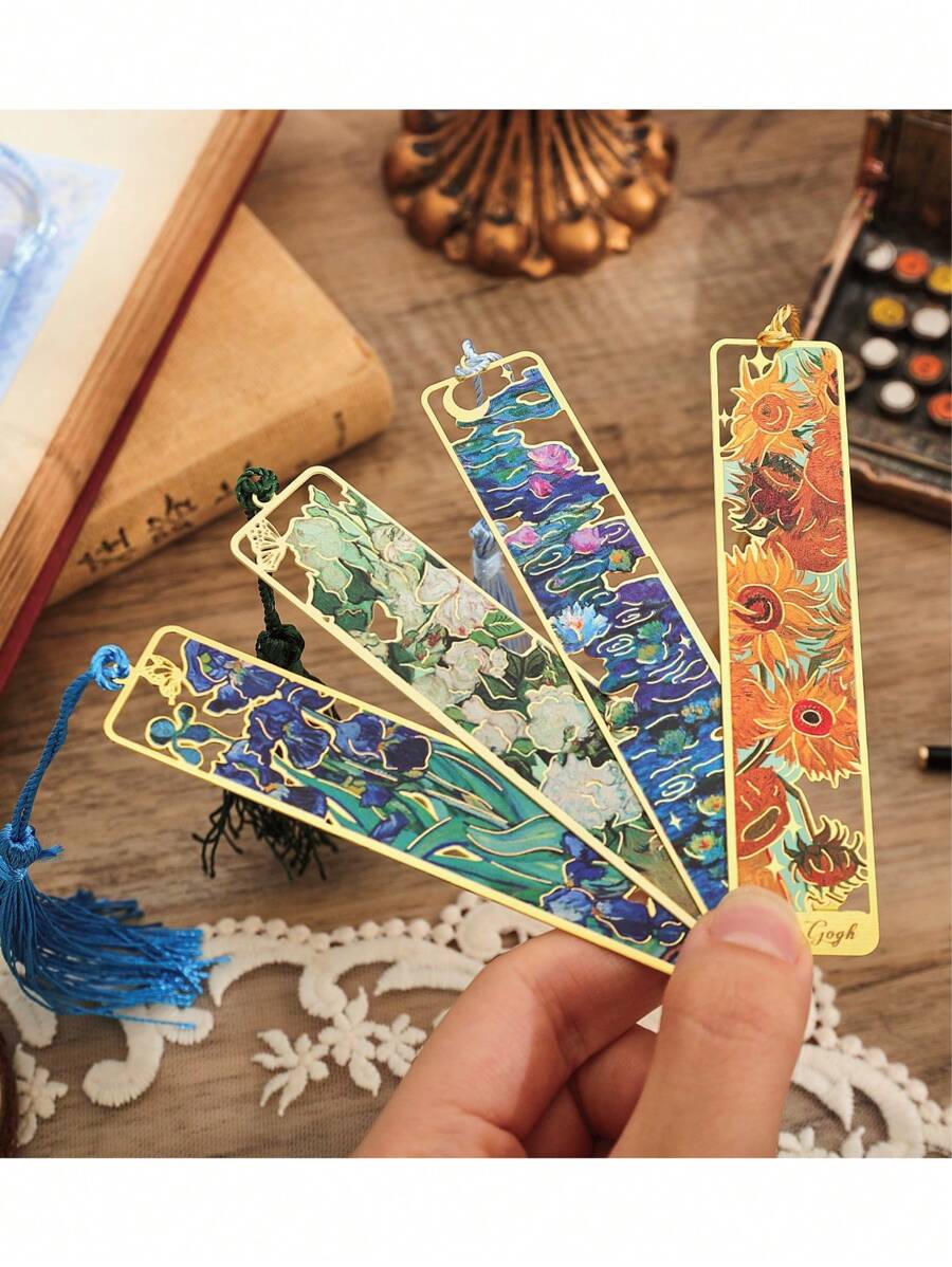 Metallic Van Gogh & Monet Painting Style Bookmarks, Exquisite Water ...