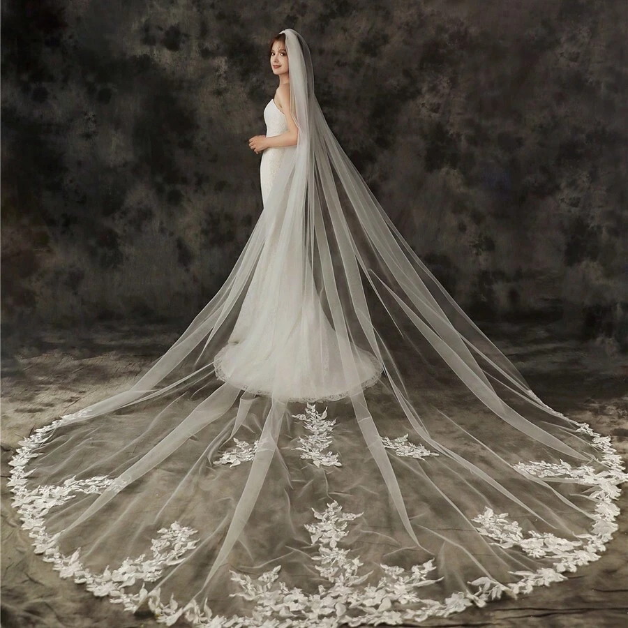 Elegant New Arrival 3.5*3m Cathedral Train Bridal Veil, Western Style ...