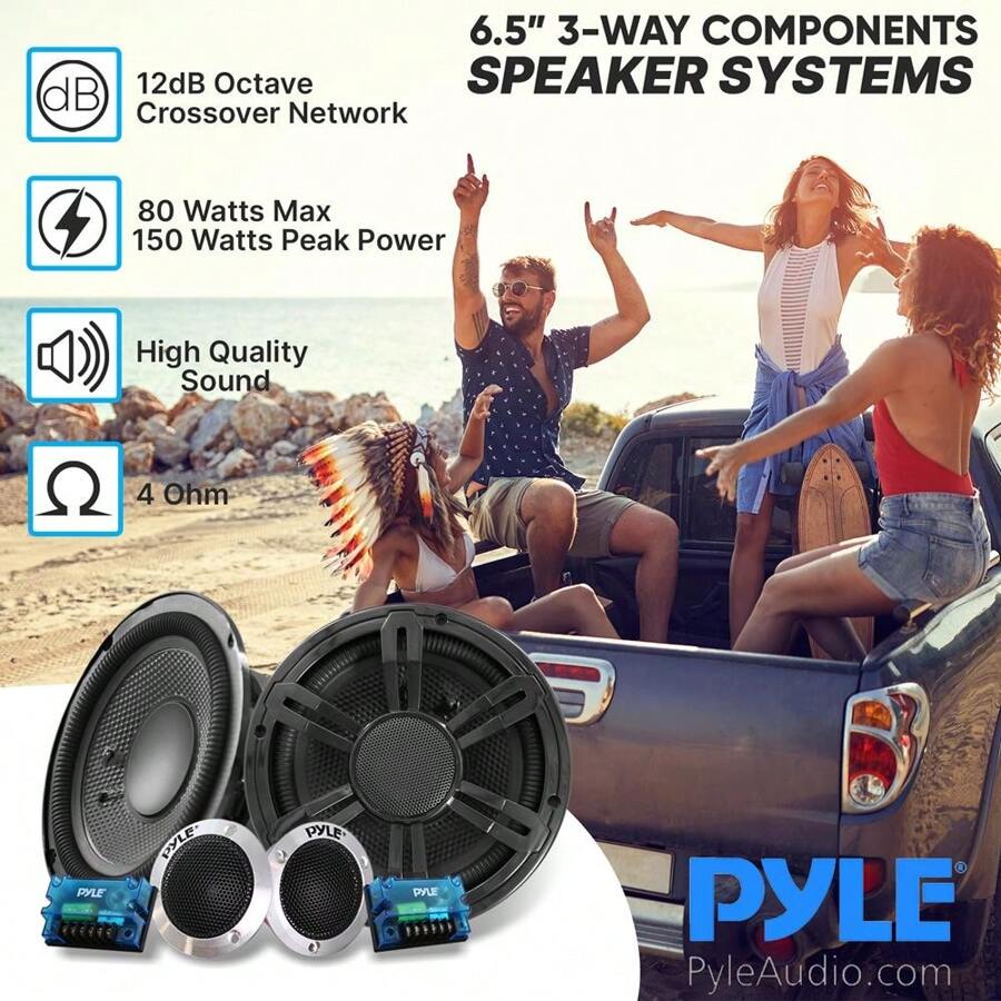2 Pcs. 6.5'' SVC Speakers With Pair Of 12dB Per Octave Passive Crossover Network And Pair Of 1.0 ...