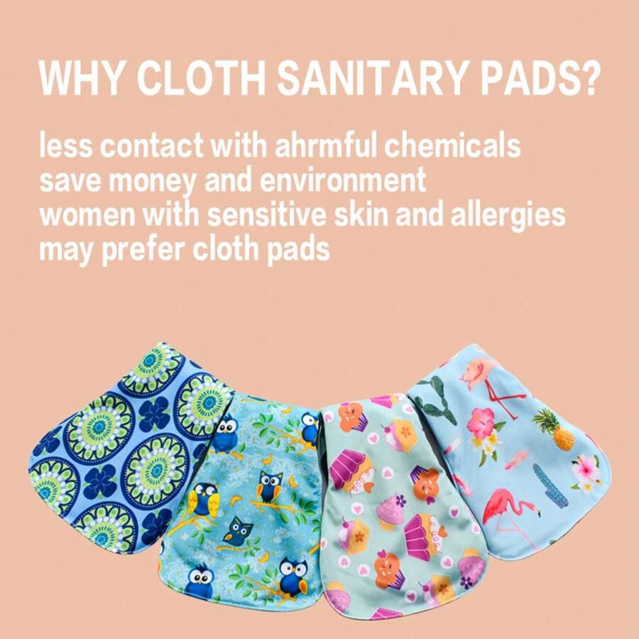 2Pcs Large Heavy Flow Sanitary Pads Resuable Menstrual Pads Washable ...