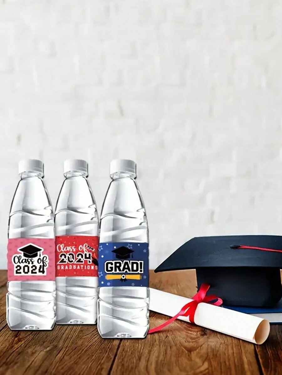 6 Sheets Graduation Mineral Water Stickers, Graduation Party Waterproof ...