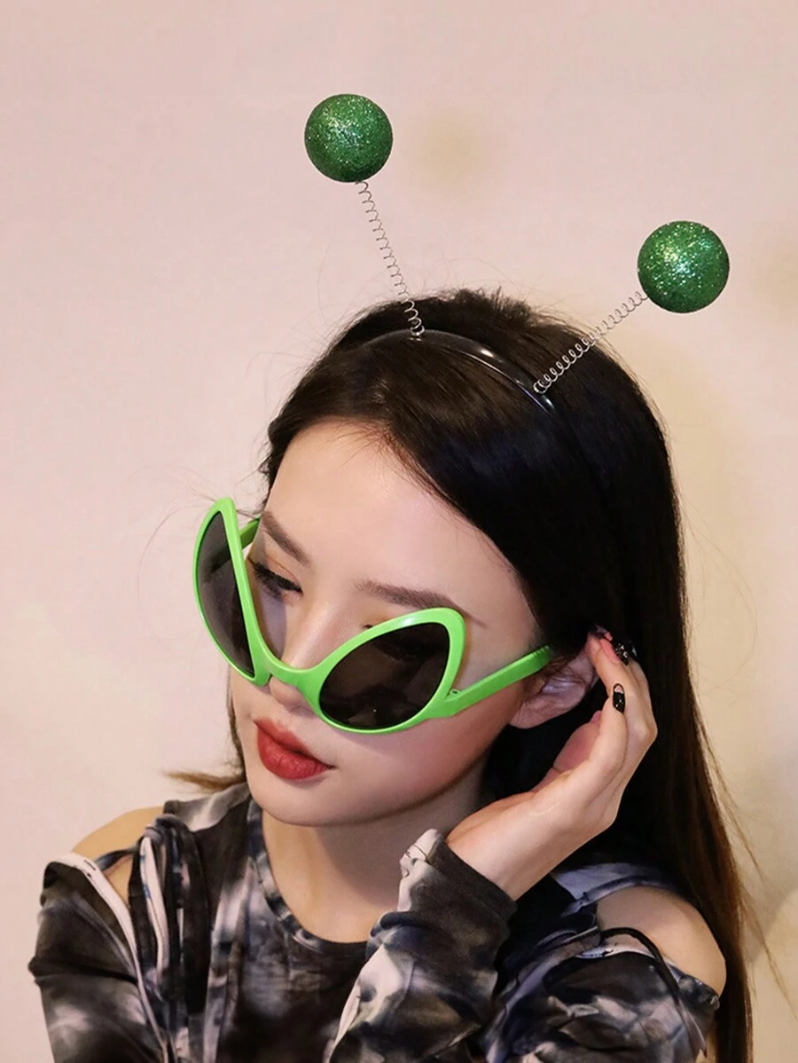 2 Pieces Set Of Alien Costume Glasses And Headband, Frog Decorative ...