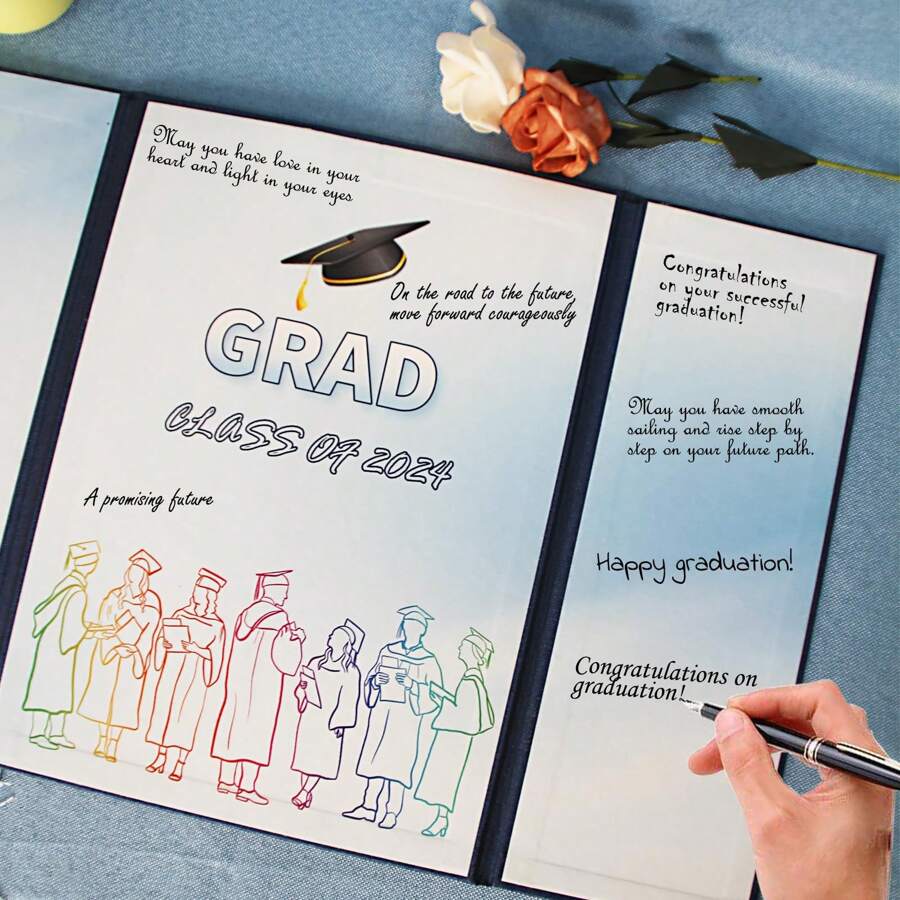 2024 Blue Graduation Season Certificate, Graduation Supplies ...