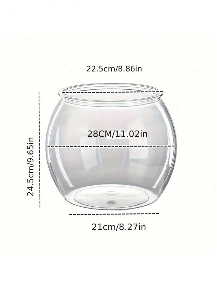 1pc Plastic Shockproof Round Transparent Goldfish Bowl, Visitors Desk ...
