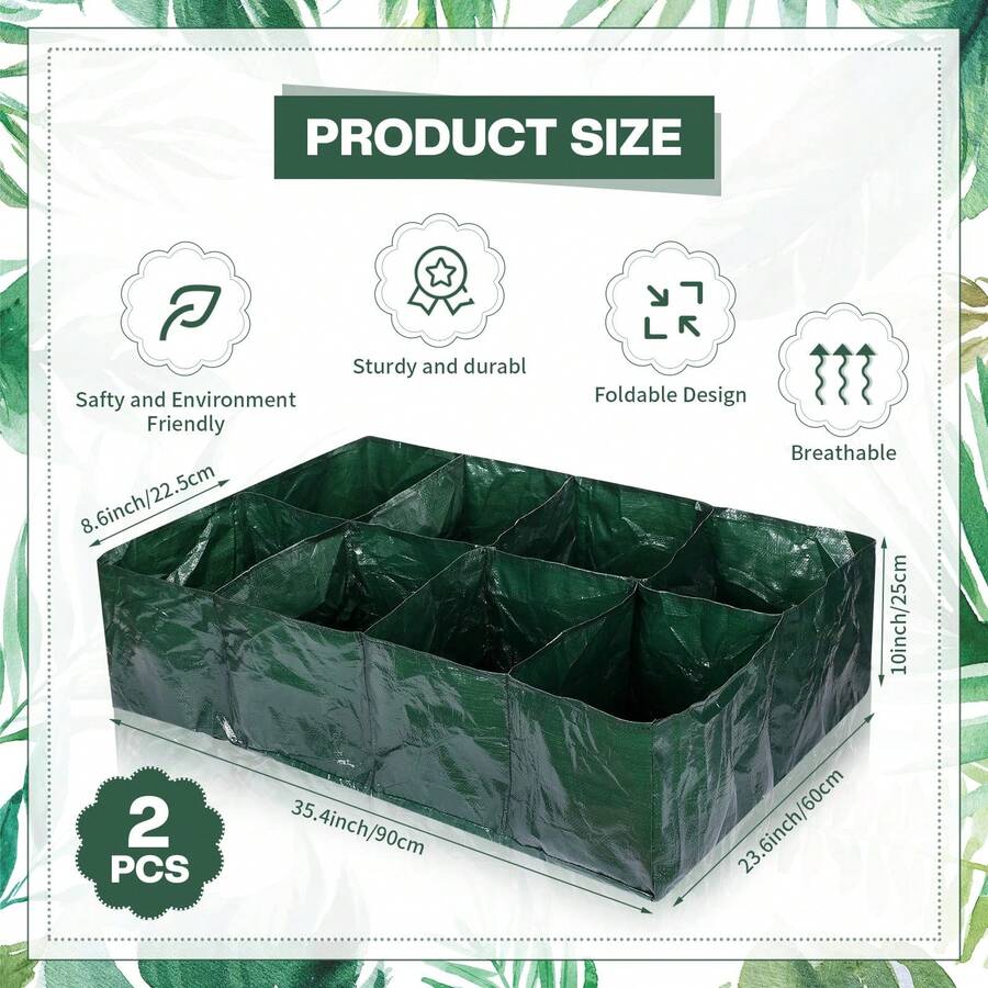 35-Gallon Raised Garden Bed, Rectangular Planting Bed With 6 Divided ...