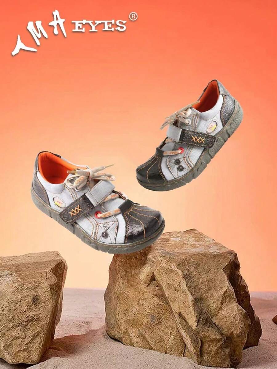 TMA EYES 1 คู่ รองเท้าหนังเย็บมือ TMA EYES พร้อมฟองน้ำPUขอบรองเท้า ...