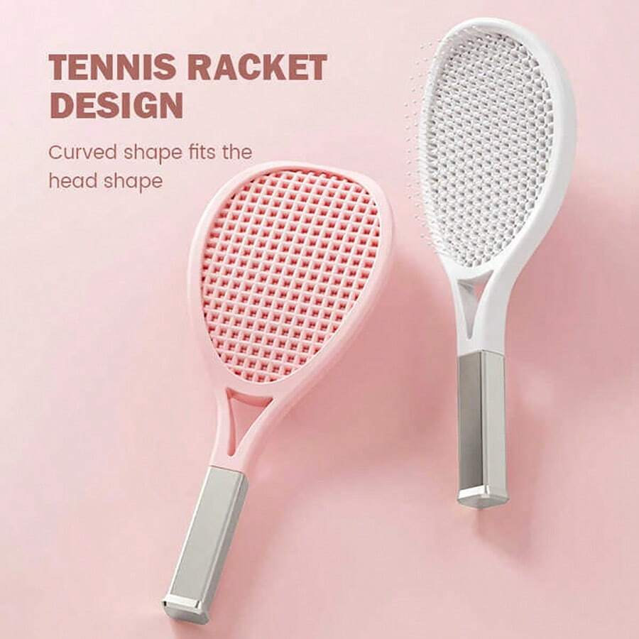 Tennis Racket Shaped Puff Comb With Airbag Massage Cushion For Long ...