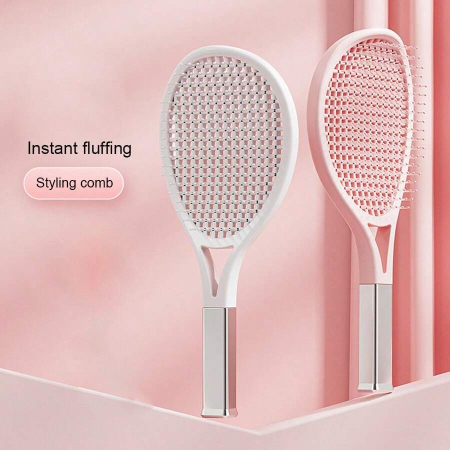 Tennis Racket Shaped Puff Comb With Airbag Massage Cushion For Long ...